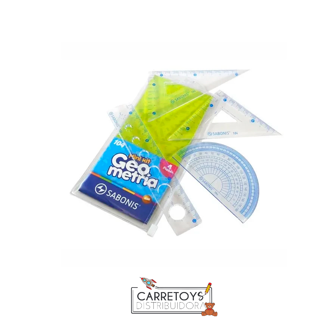 KIT DE GEOMETRÍA 4 PZAS. 15CM SABONIS